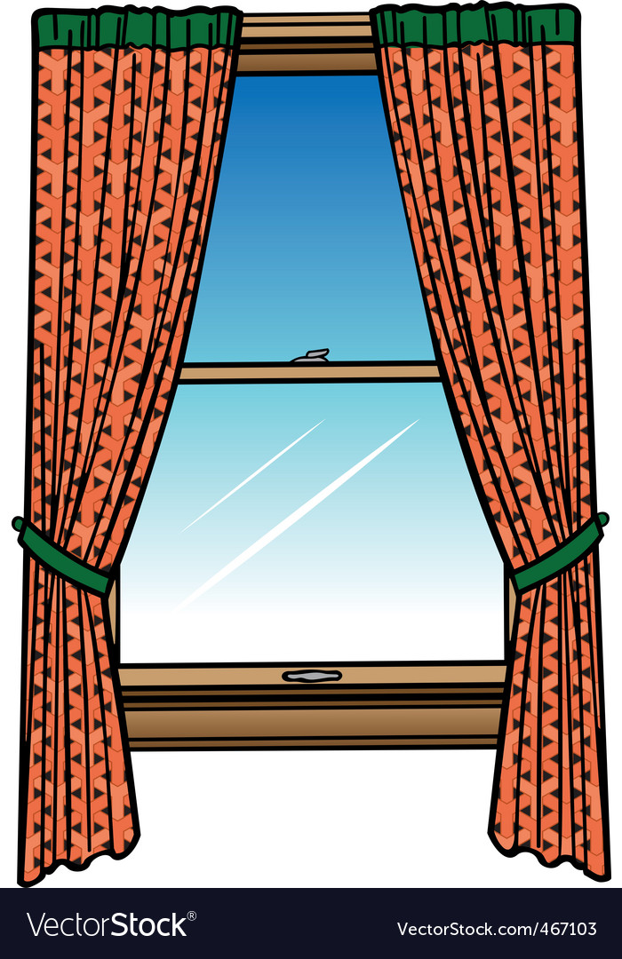 Window curtains Royalty Free Vector Image - VectorStock