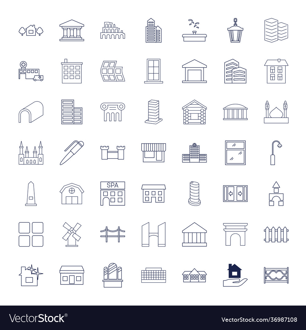 Architecture icons Royalty Free Vector Image - VectorStock