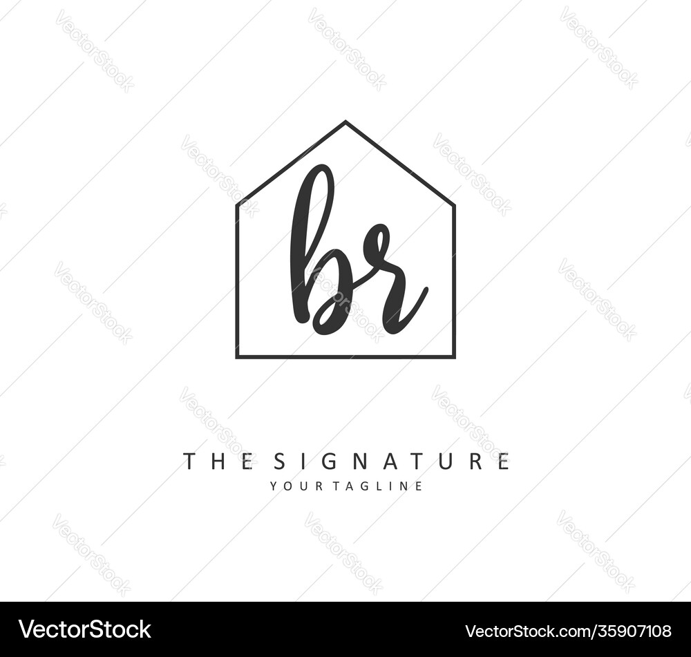 Br initial letter handwriting and signature logo Vector Image