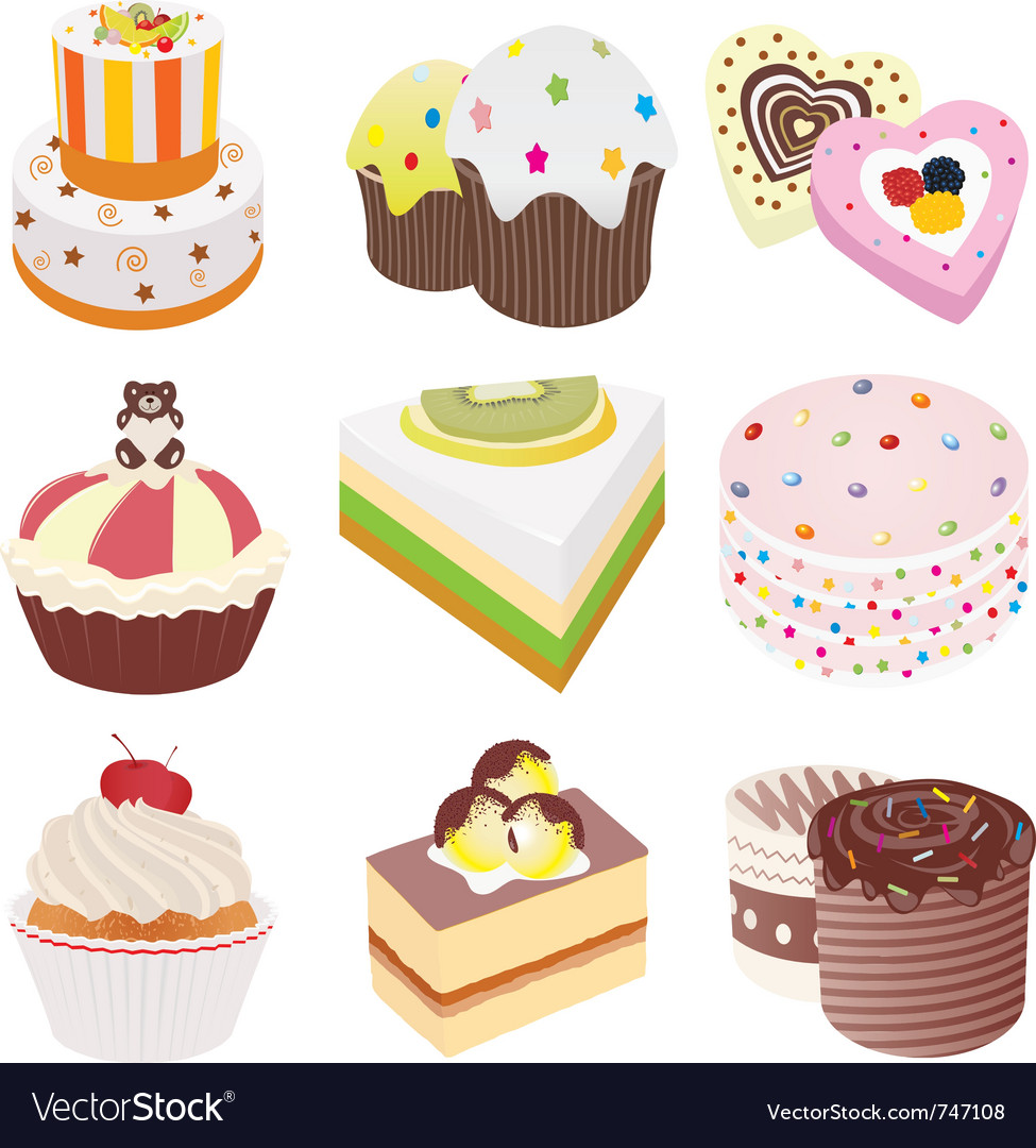 Cakes Royalty Free Vector Image - VectorStock