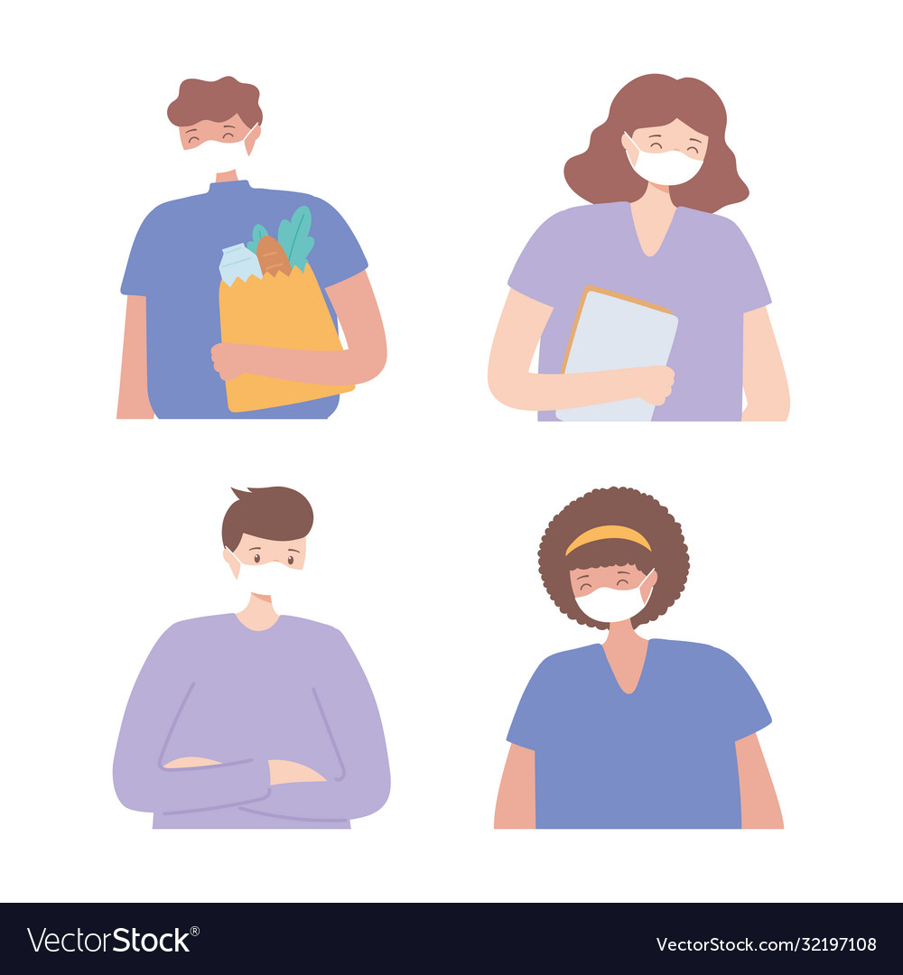 Covid 19 social distancing prevention keep the Vector Image