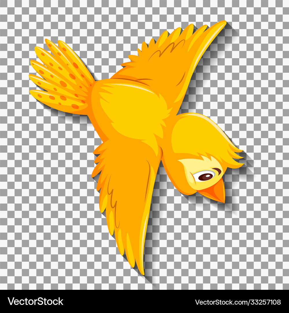 Cute yellow bird cartoon character Royalty Free Vector Image