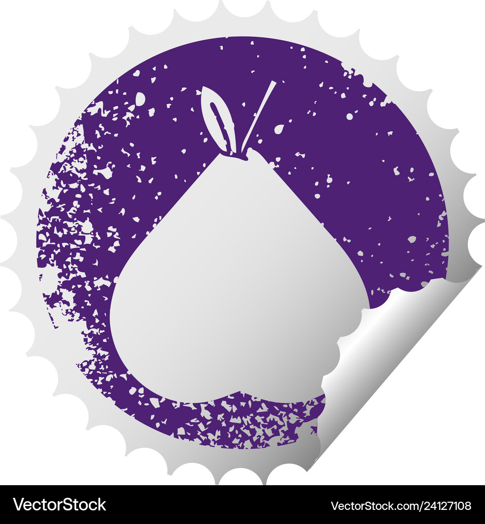 Distressed circular peeling sticker symbol green Vector Image