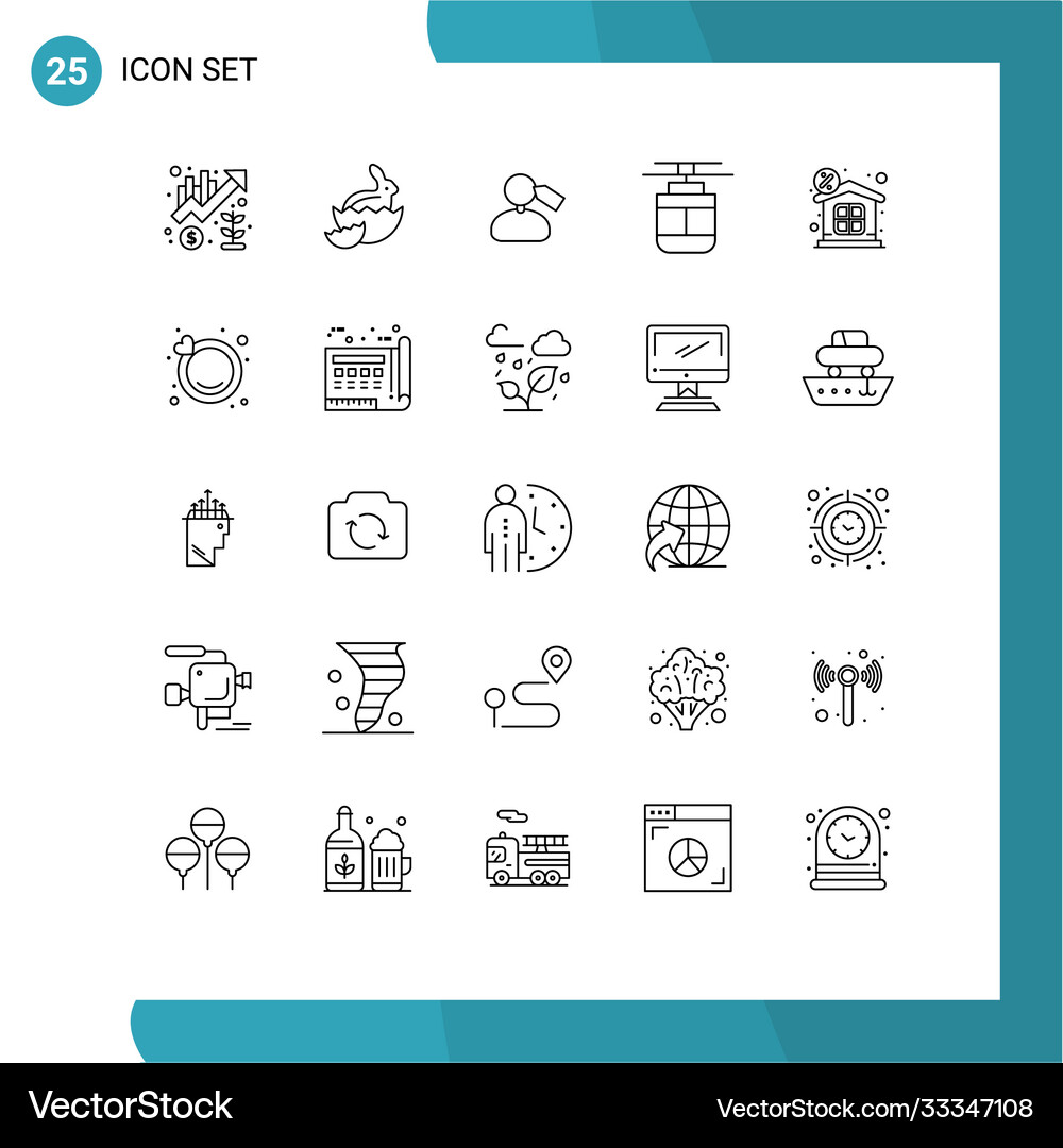 Editable line pack 25 simple lines vehicles Vector Image