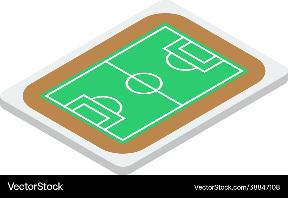 Isometric football pitch Royalty Free Vector Image