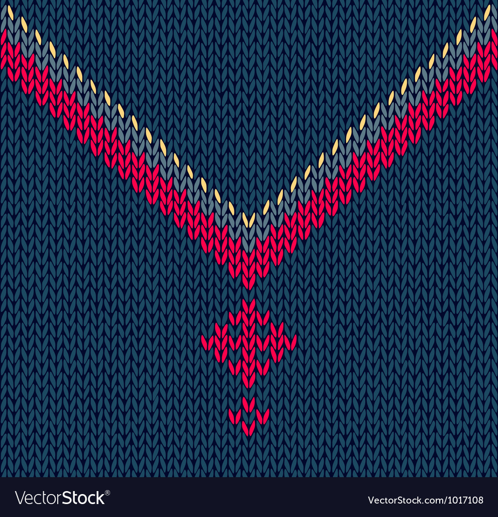Knitted pattern with stylized cross Royalty Free Vector