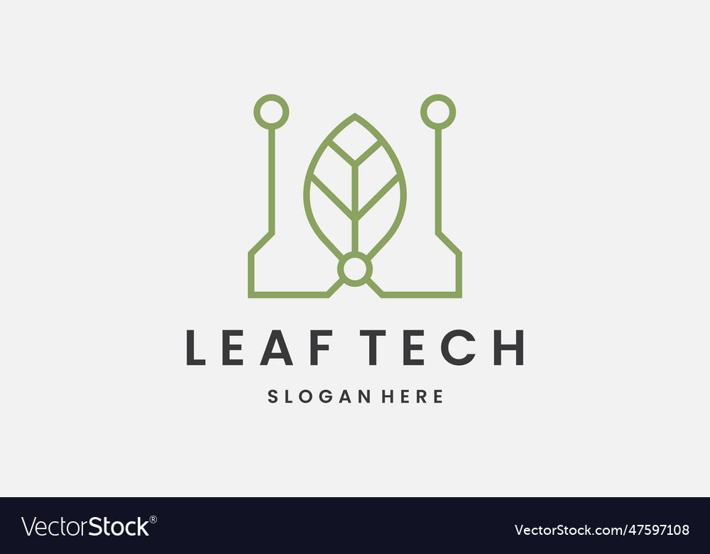 Leaf tech Royalty Free Vector Image - VectorStock