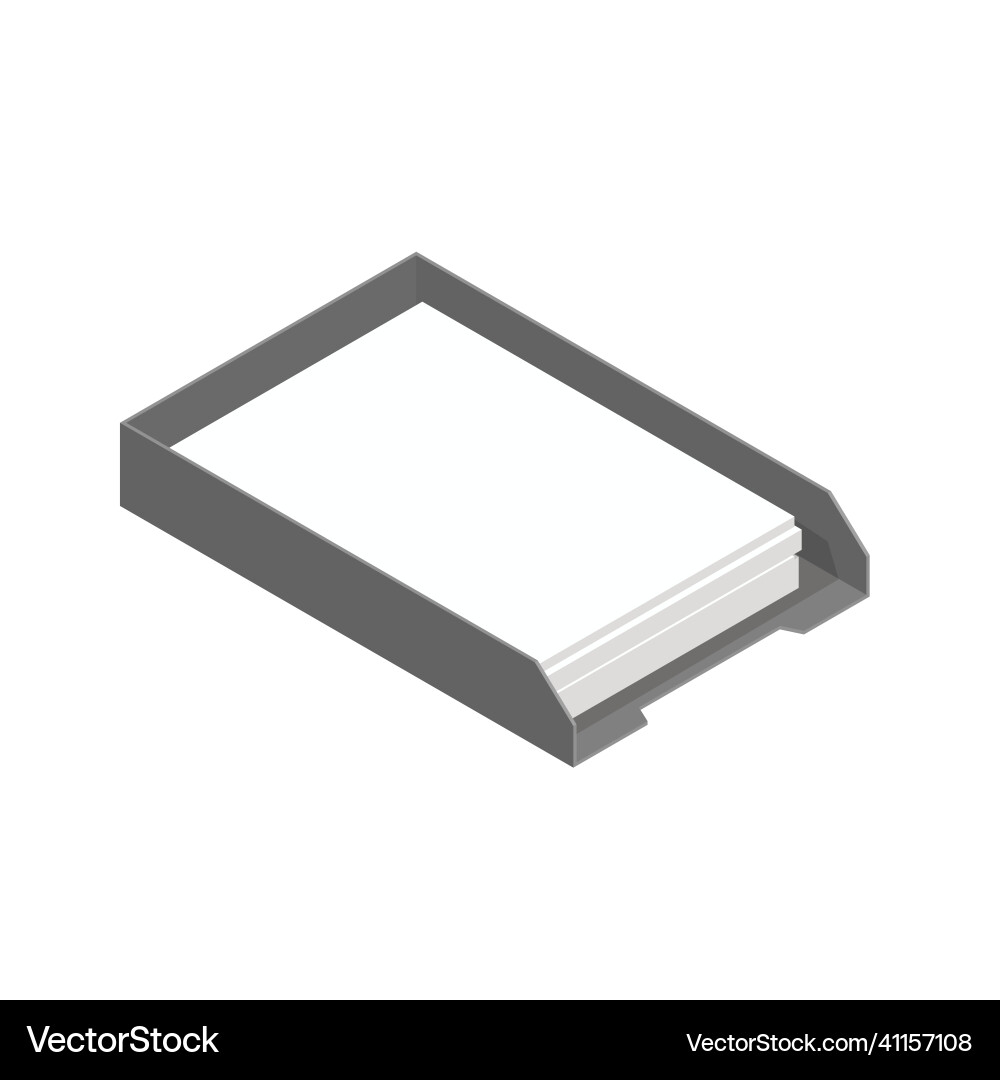 Letter trays with blank paper desktop accessories Vector Image