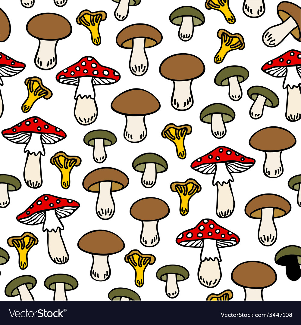 Mushroom pattern design Royalty Free Vector Image