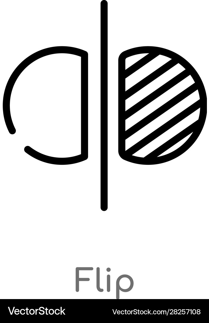 Outline flip icon isolated black simple line Vector Image