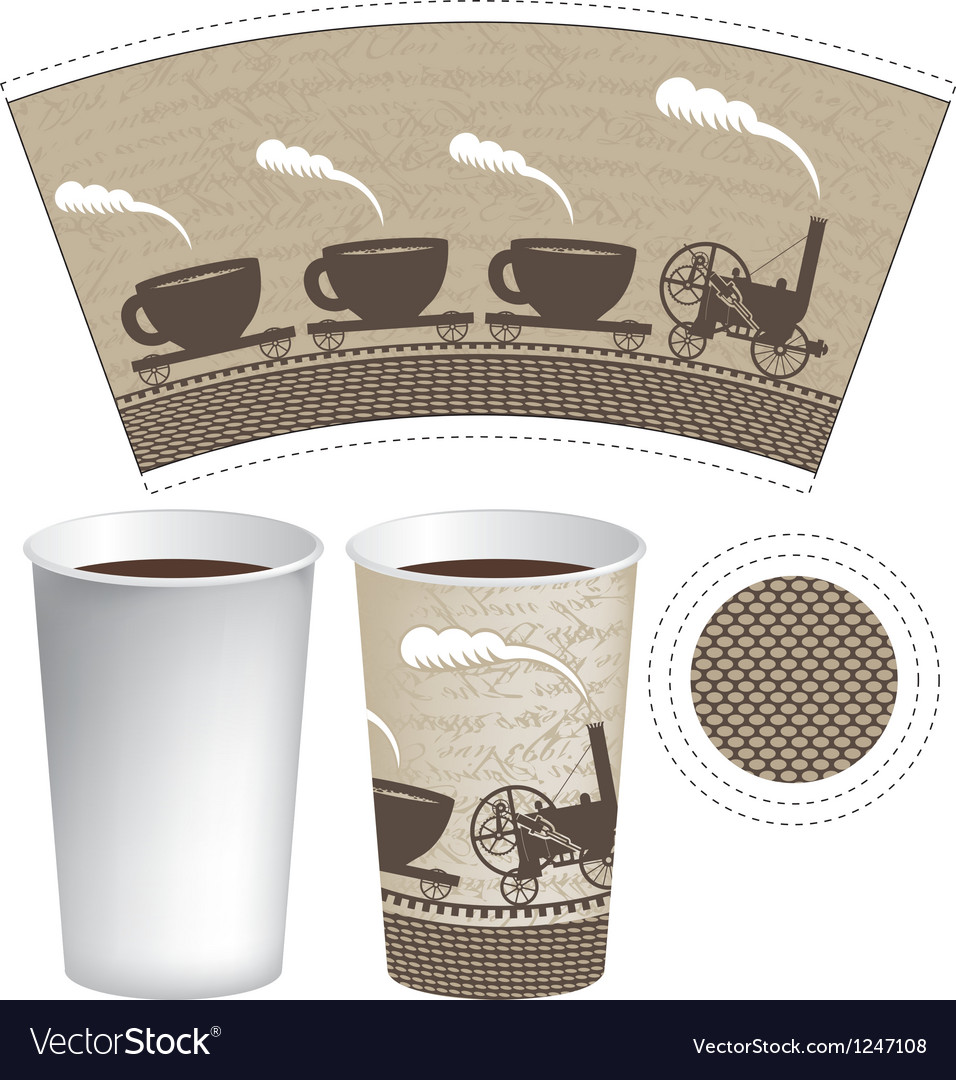 Pattern paper cup Royalty Free Vector Image - VectorStock