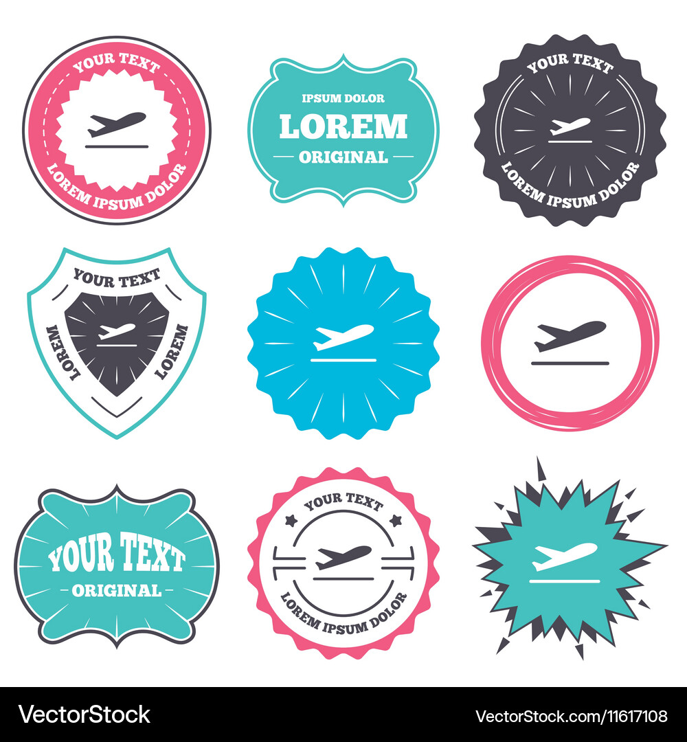 Plane takeoff icon airplane transport symbol Vector Image