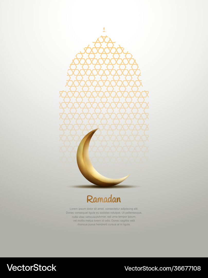 Ramadan design with moon golden color isolated Vector Image