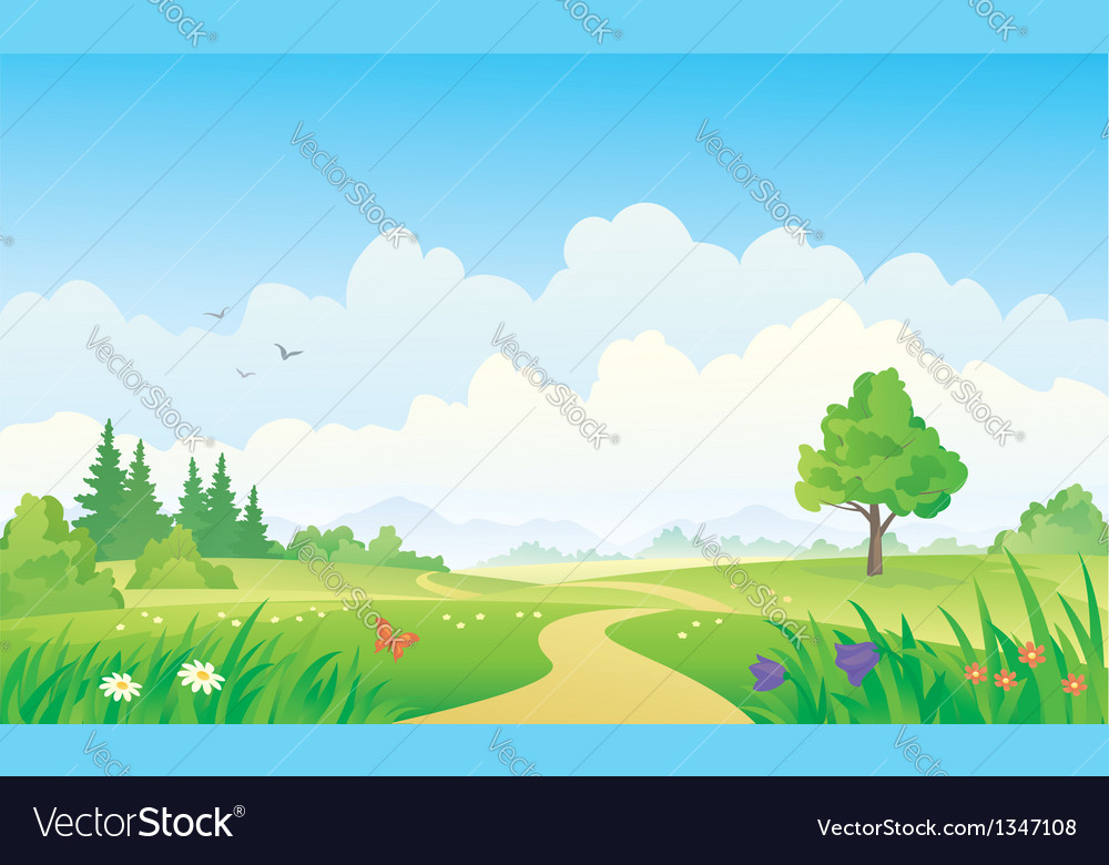 Summer landscape Royalty Free Vector Image - VectorStock