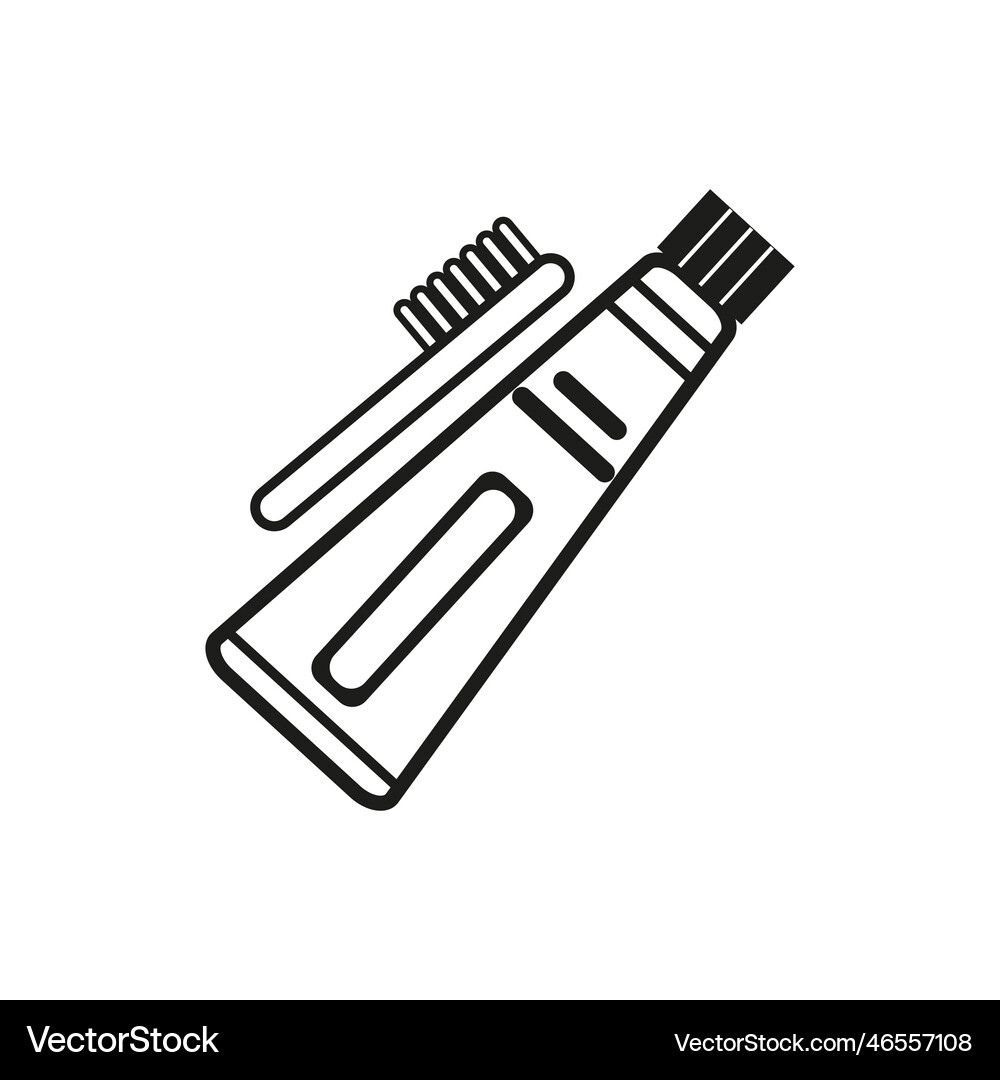 Tube toothpaste toothbrush icon medicine Vector Image