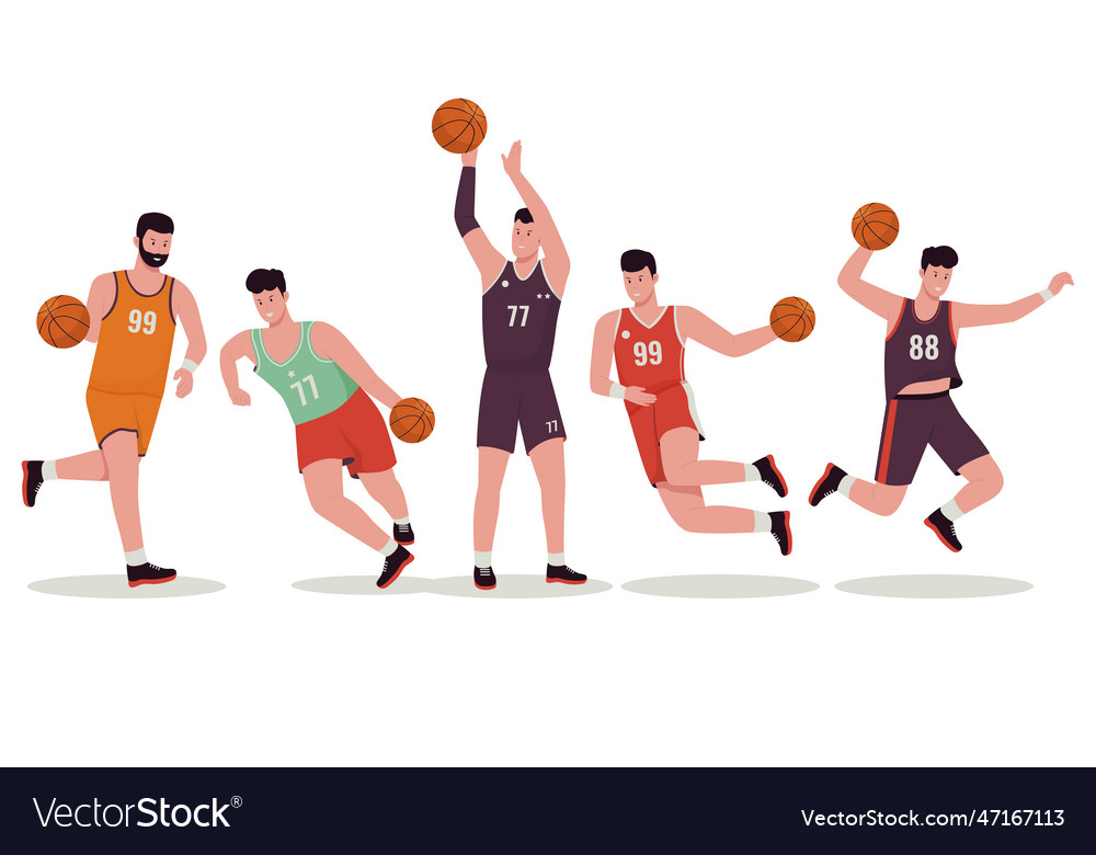 Basketball player set Royalty Free Vector Image