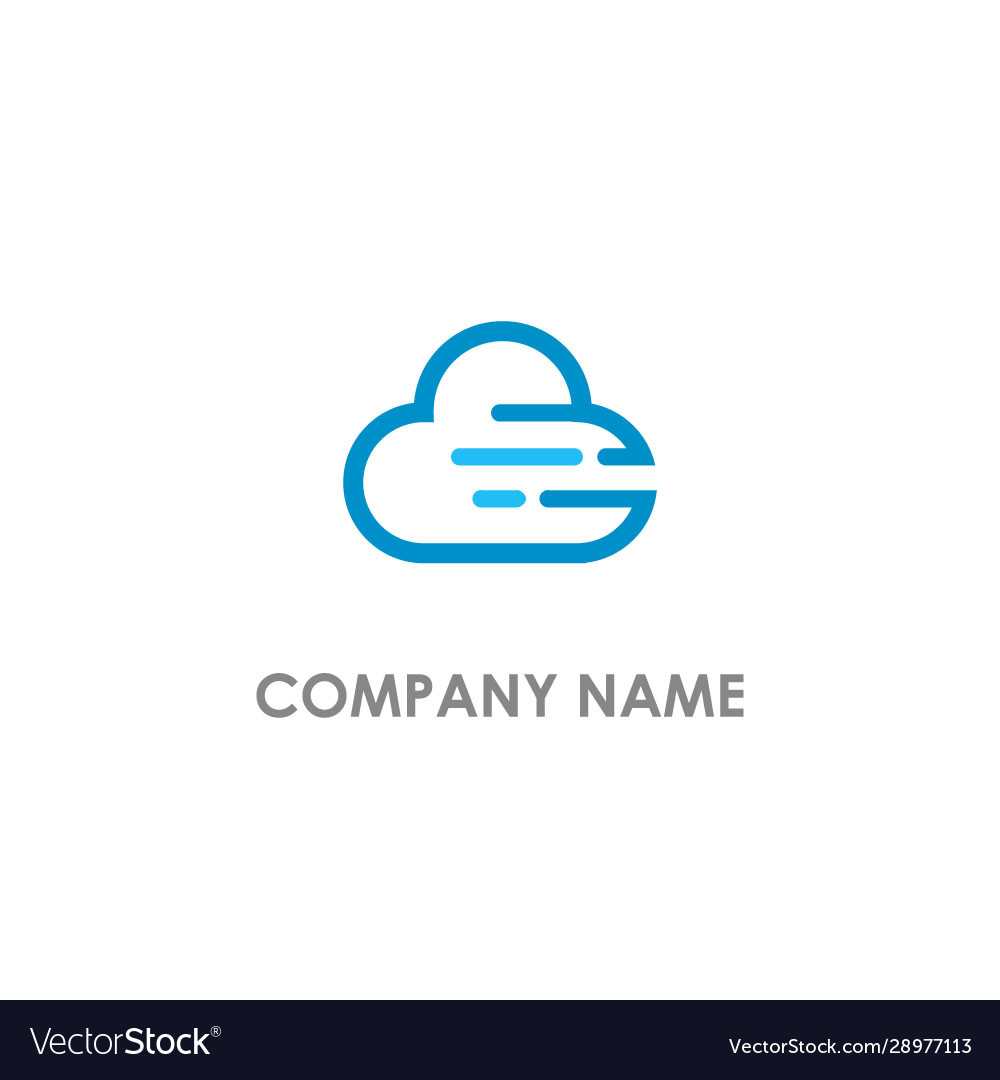 Cloud line abstract logo Royalty Free Vector Image