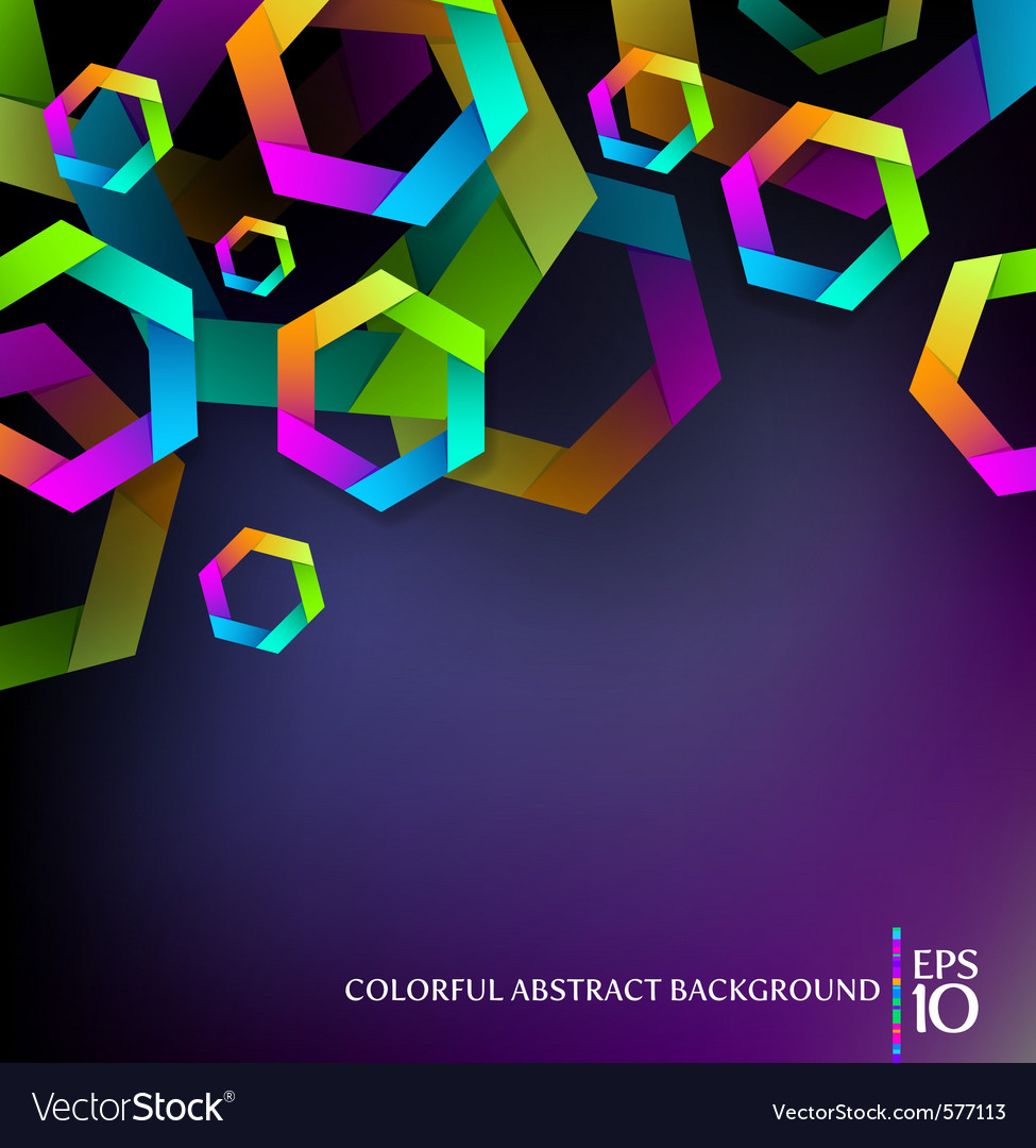 Colorful hexagons Royalty Free Vector Image - VectorStock