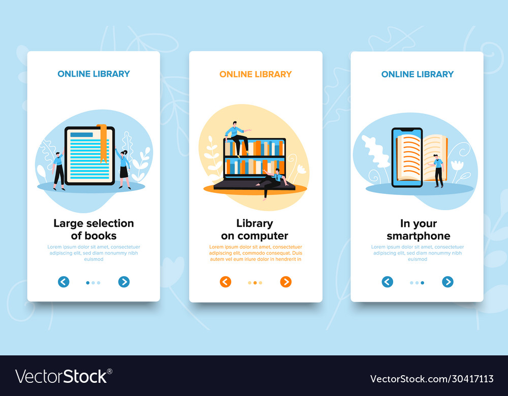 Computer library vertical banners Royalty Free Vector Image