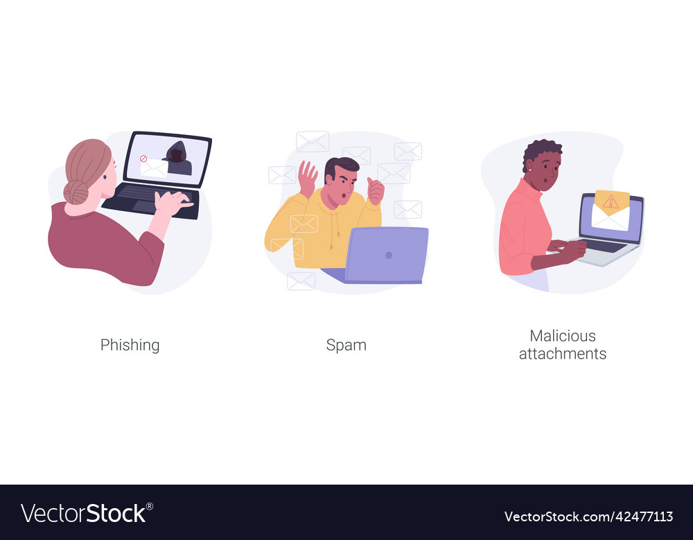Computer network attack isolated cartoon Vector Image