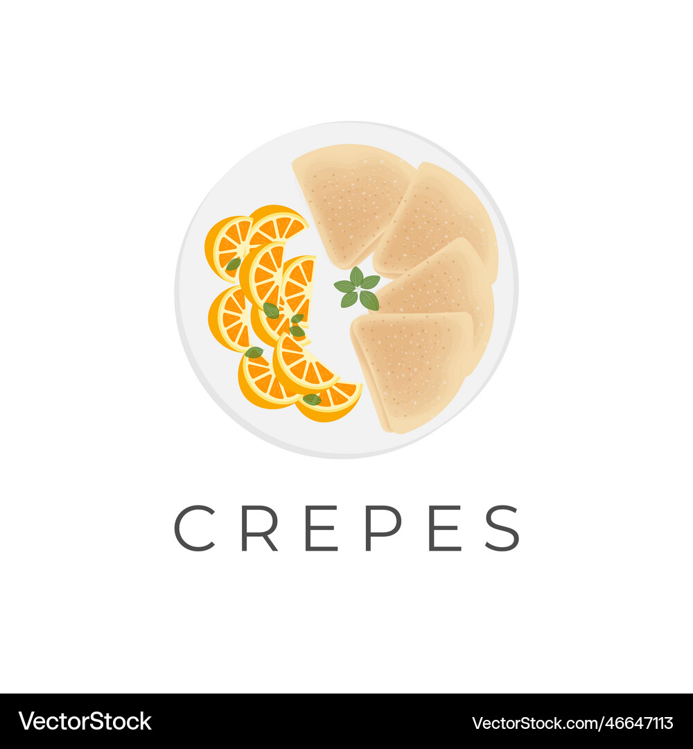 Delicious crepe with fresh orange addition Vector Image