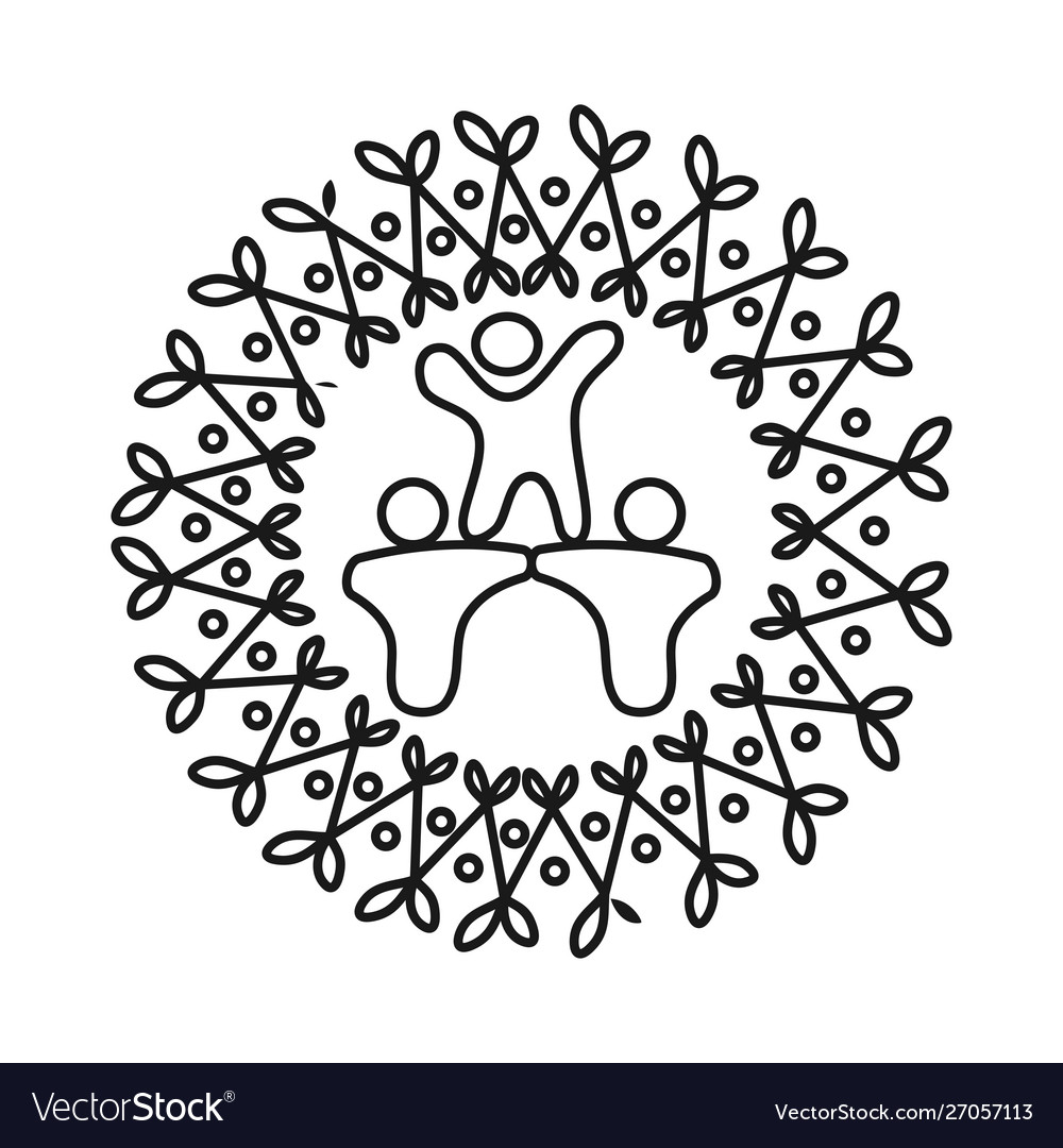 Leaf rotation commitment teamwork together Vector Image