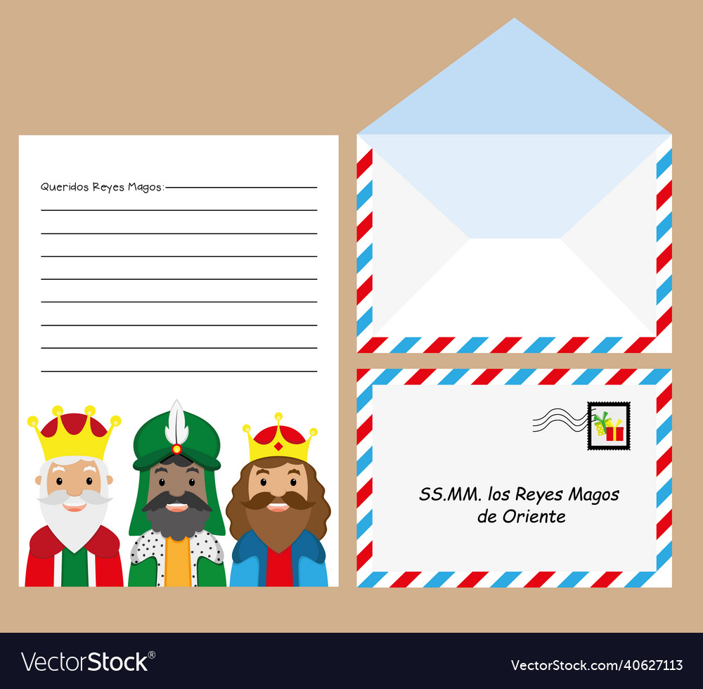 Letter to the three wise men from east Royalty Free Vector