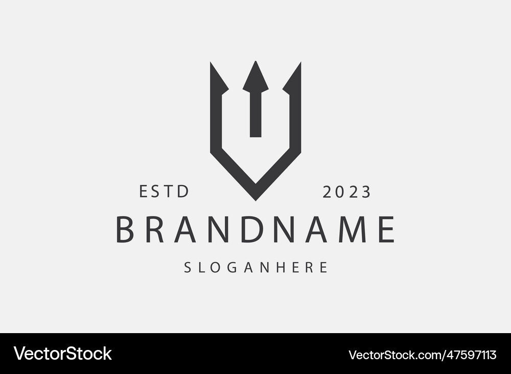 Letter w trident Royalty Free Vector Image - VectorStock