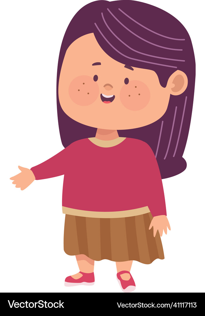 Little girl standing Royalty Free Vector Image