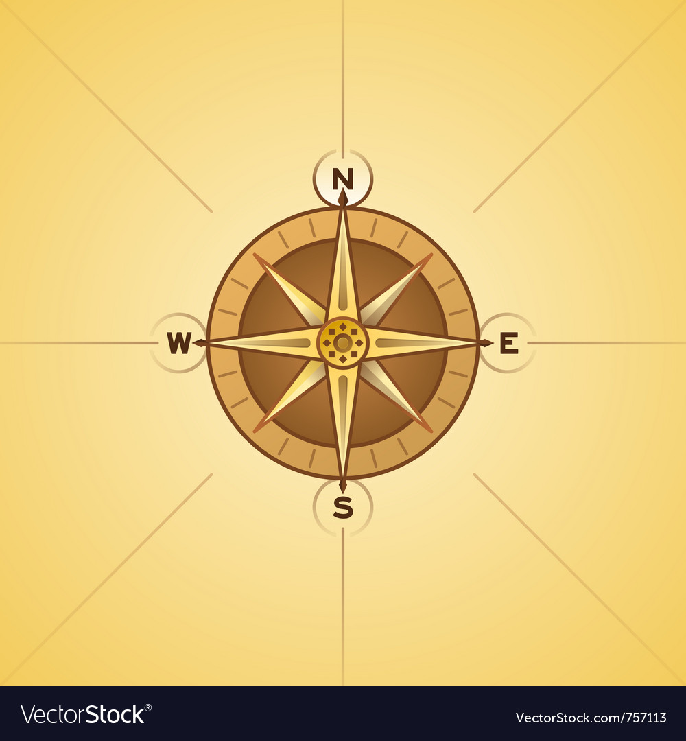 Nautical rose compass Royalty Free Vector Image