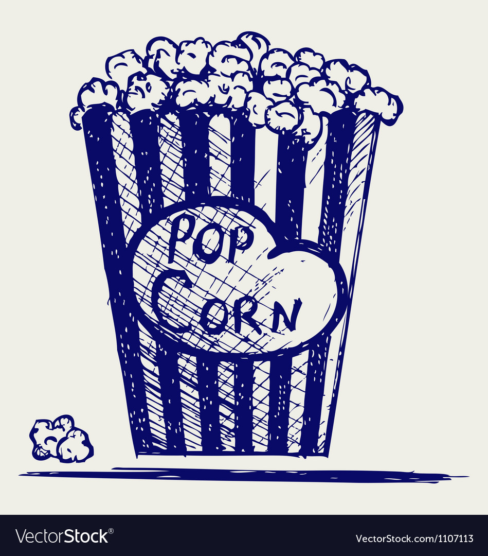 Popcorn exploding inside packaging Royalty Free Vector Image