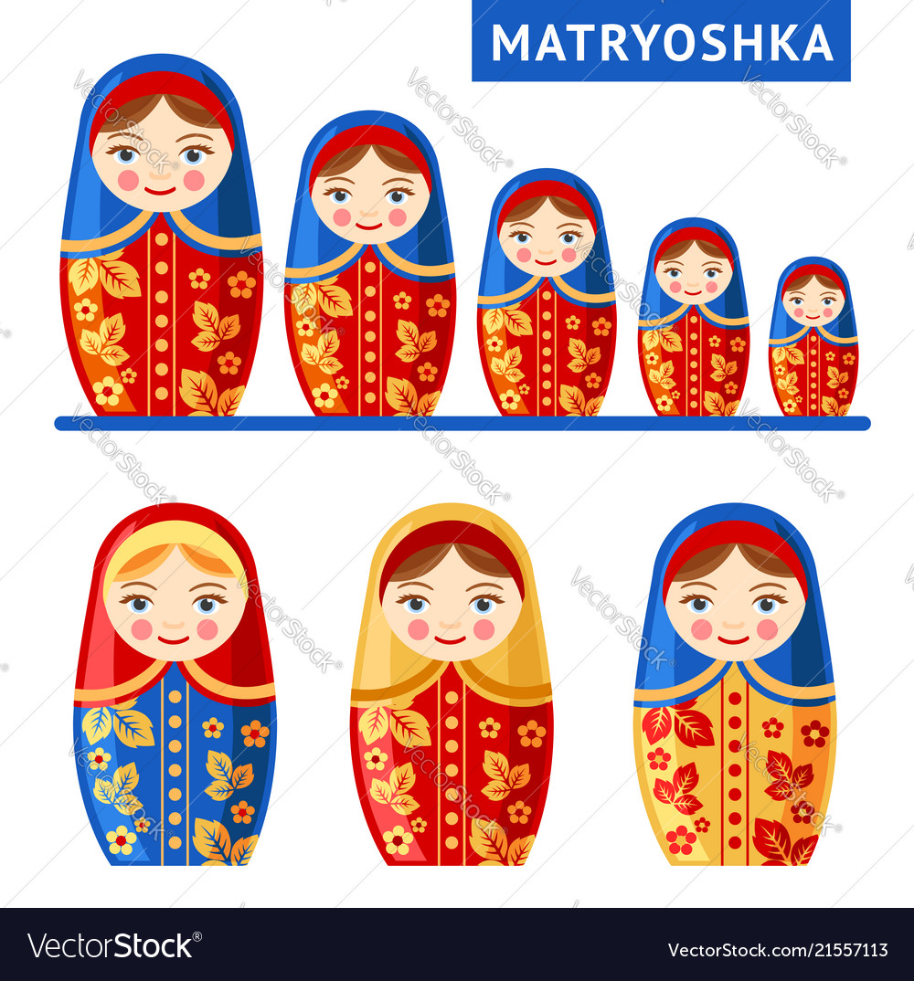 Russian nesting doll matryoshka Royalty Free Vector Image