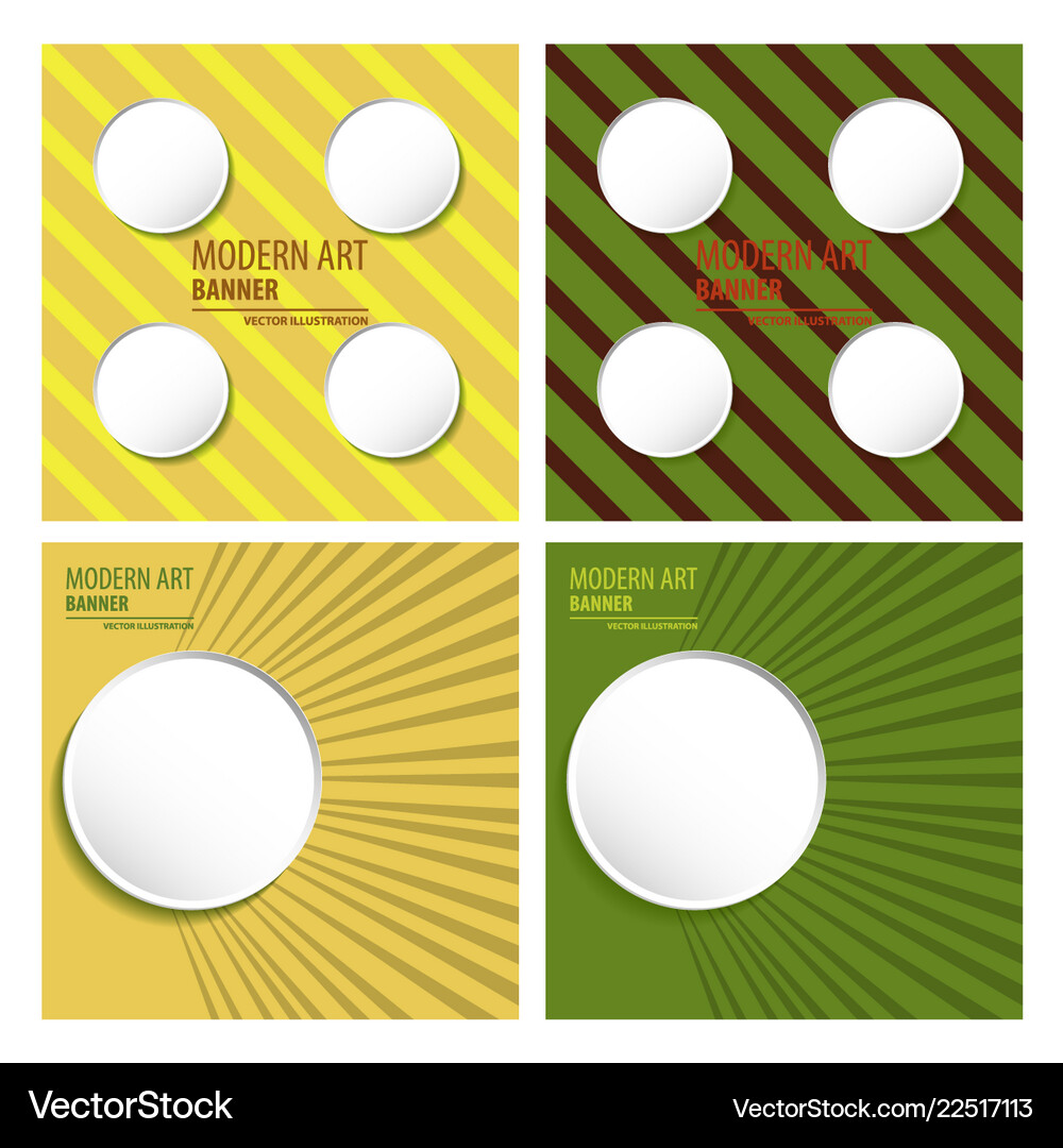 Set of modern art abstract banner square frame Vector Image