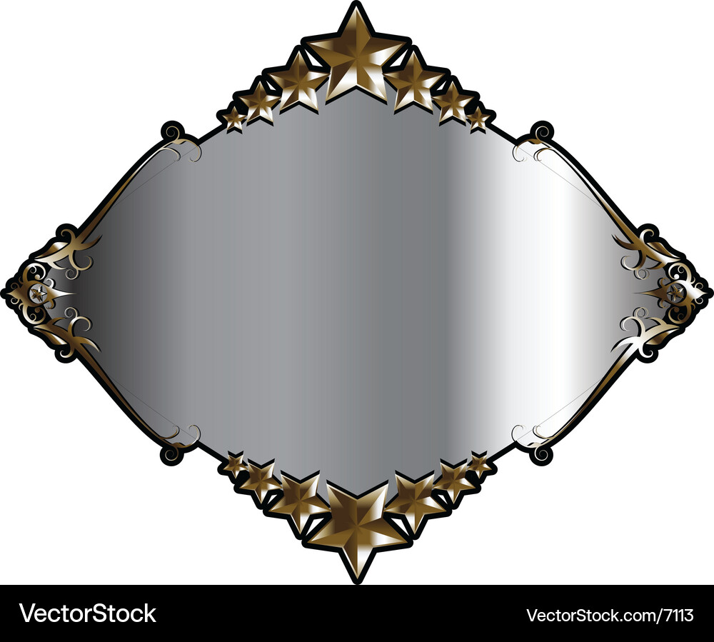 Silver and gold frame Royalty Free Vector Image
