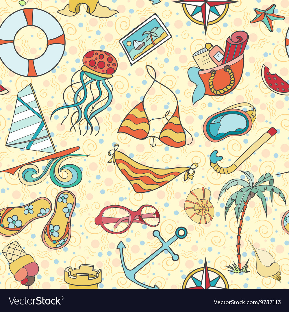 Summer seamless pattern Royalty Free Vector Image