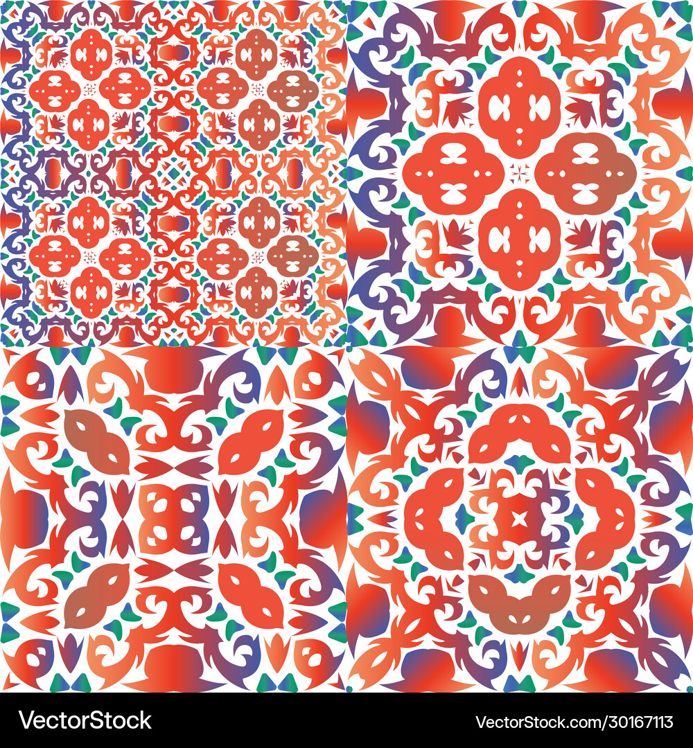 Traditional ornate motive in ceramic tile Vector Image