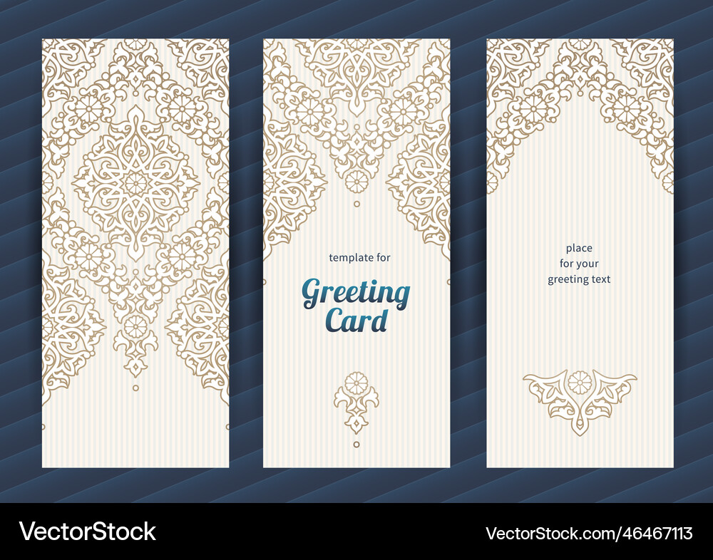 Vintage ornate cards in eastern style Royalty Free Vector