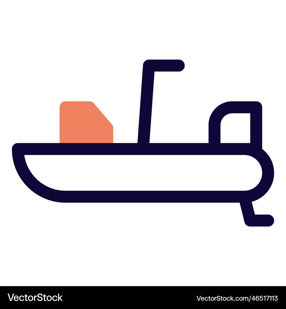 Warship equipped with weapon for naval warfare Vector Image
