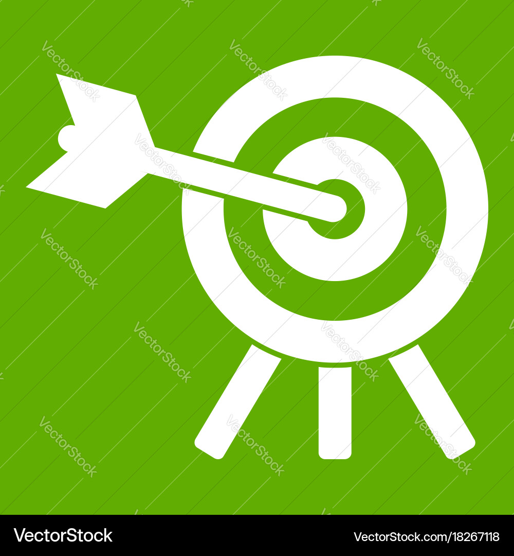 Arrow hit the target icon green Royalty Free Vector Image