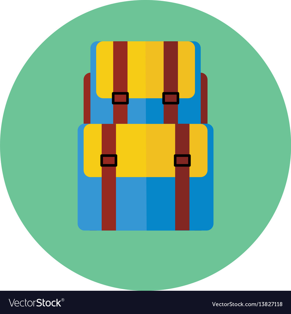 Backback flat icon Royalty Free Vector Image - VectorStock