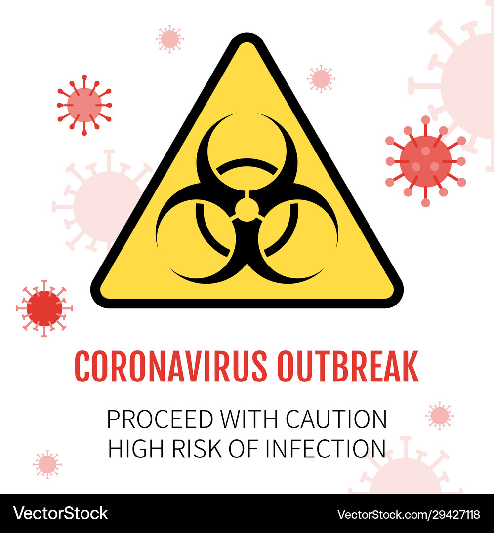 Biological hazard symbol wuhan virus Royalty Free Vector