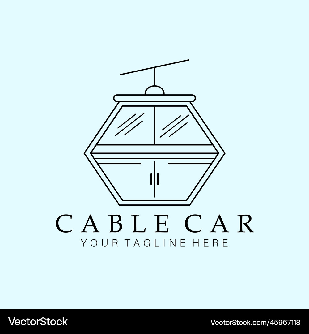 Cable car line art minimalist logo design creative