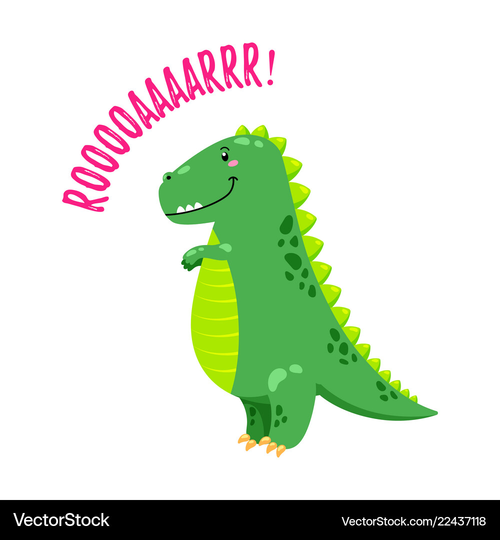 Cartoon cute doodle dinosaur Royalty Free Vector Image
