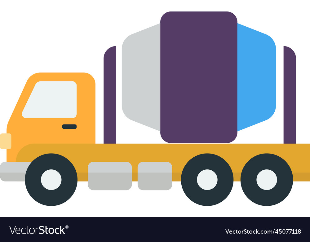 Cement truck in minimal style Royalty Free Vector Image