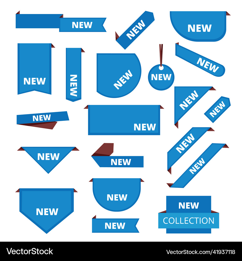 Corner labels promotional sticker tab bar Vector Image