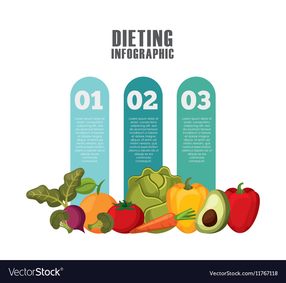 Dieting infographic presentation Royalty Free Vector Image