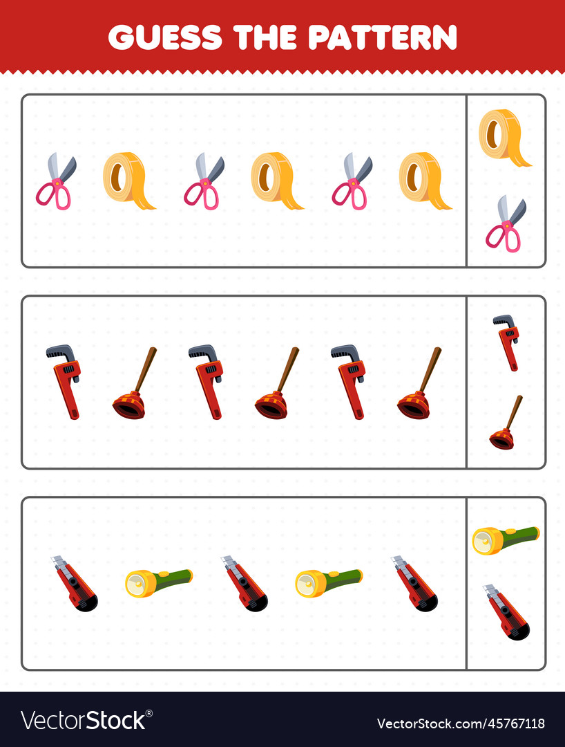 Education game for children guess the pattern Vector Image