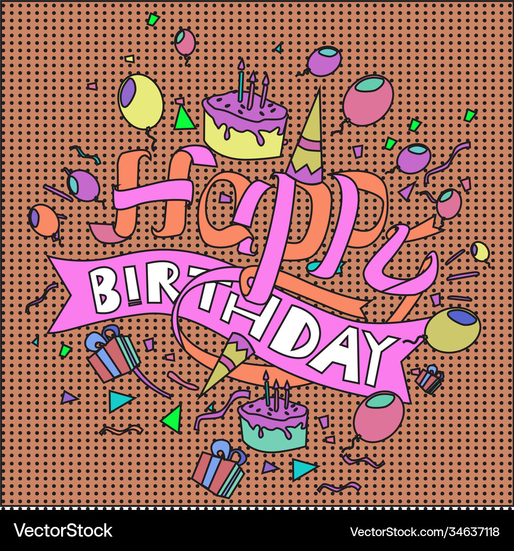 Happy birthday typography design for greeting Vector Image