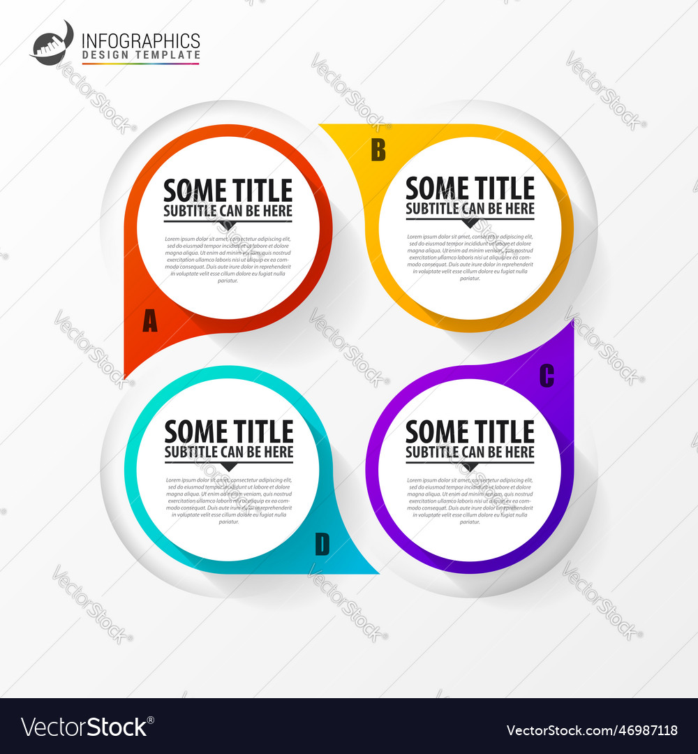 Infographic template diagram with 4 steps Vector Image
