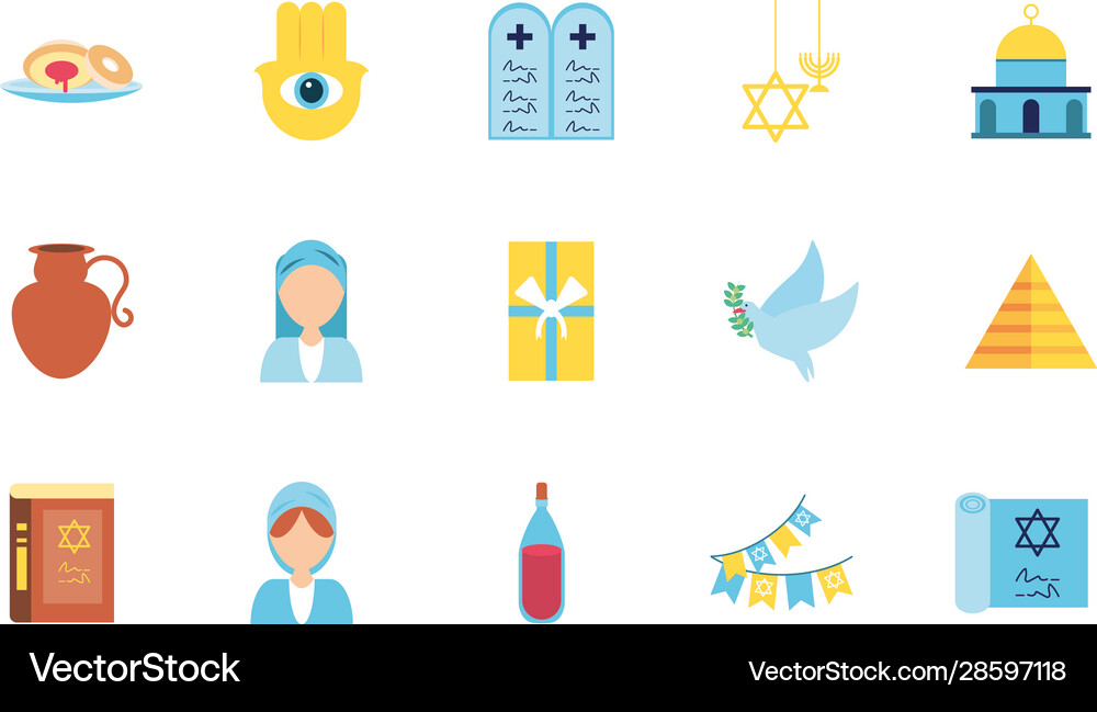 Isolated jewish icon set design Royalty Free Vector Image